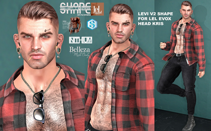 Second Life Marketplace - [SHAPEshifters] LEVI V2 SHAPE 4 LEL EVOX KRIS ...